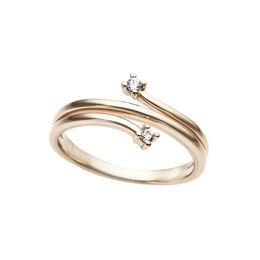 Firetti Damen Diamantring "Schmuck Geschenk Gold 333 Damenring Goldring Bl&uuml;tenranke", 18, 0,07 P2 = erkennbare Einschl&uuml;sse, Diamanten Gelbgold 333,