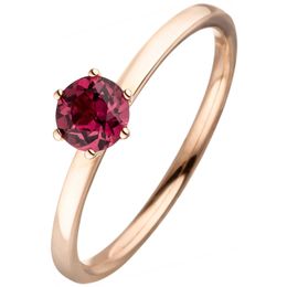 Jobo Damen Fingerring, 58, Ros&eacute;gold 585, rosa, Ros&eacute;gold 585, Fingerringe, 585 Ros&eacute;gold mit Rhodolith