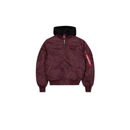 Bomberjacke Alpha Industries "MA-1 TT Two Tone Hood CW", Herren, Gr. M, schwarz cherry, Obermaterial: 100% Nylon, Futter: 100% Nylon, Kapuze: 75% Baumwolle, 25% Polyester, F&uuml;llung: 100% Polyester, Jacken Bomberjacke