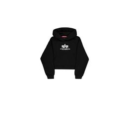 Damen Hoodie "Basic Hoodie BL PP W", schwarz, Gr. L, Alpha Industries, Obermaterial: 80% Baumwolle, 20% Polyester, Sweatshirts