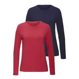 Lascana Damen Langarmshirt "aus weichem Viskose-Stretch", pink, Basic, Gr. 32, unifarben, Single Jersey, Obermaterial: 95% Viskose, 5% Elasthan,