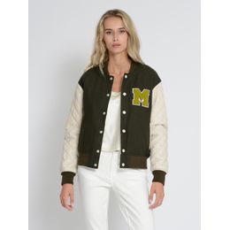 Mustang Damen Blouson "31022240", gr&uuml;n, Gr. XL, Obermaterial: 100% Wolle; &Auml;rmel: 100% Lammleder; Innenfutter: 100% Baumwolle; &Auml;rmelfutter: 100%