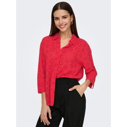 Jacqueline de Yong JDY Damen Hemdbluse "JDYTALLIE 3/4 LONG SHIRT WVN NOOS"ski patrol, Gr. XL, unifarben, Spitze, Obermaterial: 100% Baumwolle, Blusen, mit
