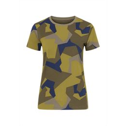 Kurzarmshirt Brandit "Brandit Damen Ladies T-Shirt", Damen, Gr. L, swedishcamo, 100% Baumwolle, gemustert, normal, Rundhals, Shirts