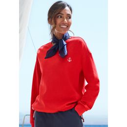 H.I.S. H.I.S Damen Sweater, Gr. 32, rot, Sweatware, Obermaterial: 60% Baumwolle, 40% Polyester, unifarben, Sweatshirts, mit Tunnelzug am B&uuml;ndchen, Loungewear