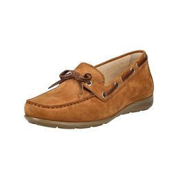Mokassin Gabor COMFORT "Gabor Comfort Mokassin Leder", Damen, Gr. 38,5, braun, Leder, Schuhe Mokassin