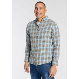 Gant Herren Karohemd "REG WINDBLOWN FLANNEL CHECK SHIRT", blau, Gr. M, Web, Obermaterial: 100% Baumwolle, Hemden, Mit Rundhalsausschnitt