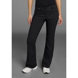 Melrose Damen Anzughose, schwarz, Gr. 38, unifarben, Web, Obermaterial: 71% Polyester, 25% Viskose, 4% Elasthan, Hosen, in Bootcut-Form