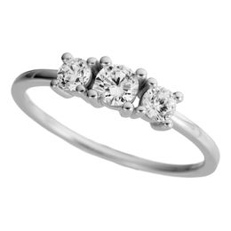 Firetti Damen Goldring "Schmuck Geschenk Gold 333 Vorsteckring Verlobungsring Lab Grown", 16, 0,5 VS = sehr kleine Einschl&uuml;sse, Diamanten Wei&szlig;gold