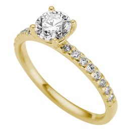 Firetti Damen Goldring "Schmuck Geschenk Gold 333 Vorsteckring Verlobung Solit&auml;r Lab Grown", 17, 0,98 VS = sehr kleine Einschl&uuml;sse, Diamanten