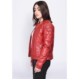 Mustang Damen Lederjacke "31020257", rot, Gr. XS, Obermaterial: 100% Lammleder. Innenfutter: 90% Baumwolle, 10% Polyester. F&uuml;llung: 100% Polyester.