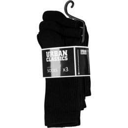 Str&uuml;mpfe Urban Classics "Urban Classics Unisex Sport Socks 3-Pack", Herren, Gr. 35-38, schwarz, Baumwolle, Elasthan, Polyester, unifarben, normal, Socken Str&uuml;mpfe