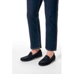 Geox Herren Slipper, Gr. 44, schwarz, Veloursleder, Schuhe, Businessschuh, Flats, Schlupfschuh mit Logo