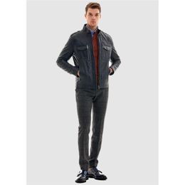 Pierre Cardin Herren Lederjacke, blau, Gr. XL, unifarben, 100% Leder, Jacken, in tollem Stepp-Design