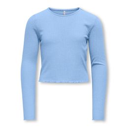 KIDS Only "KOGNELLA L/S O-NECK TOP JRS NOOS" in kurzer Form und mit s&uuml;&szlig;en Wellenkanten am Saum