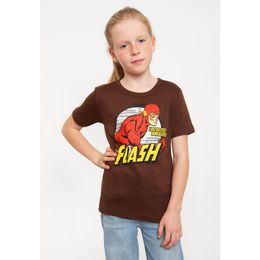 logoshirt M&auml;dchen T-Shirt "The Fastest Man Alive", braun, Gr. 140, bedruckt, 100% Baumwolle, Shirts, mit coolem Superhelden-Print