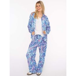 Zwillingsherz Damen Shirtbluse ""Happy Paisley"", blau, Gr. LXL, Obermaterial: 100% Viskose, Blusen, mit blauem Paisley Muster