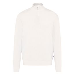 Bugatti Herren Troyer, beige, Gr. 4XL, unifarben, 100% Baumwolle, Pullover, mit Waffelstruktur