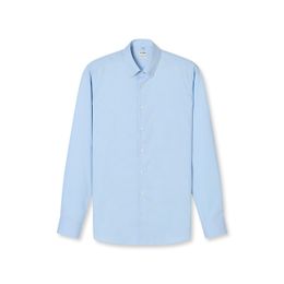 Businesshemd OLYMP "OLYMP Level Five, body fit, Button-down", Herren, Gr. 38, Normaler Arm, bleu, 100% Baumwolle, Hemden
