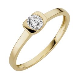 OROLINO Damen Fingerring "333/- Gelbgold glanz synth. Zirkonia", 052 (16,6), Gold, gelb, Gold, Fingerringe