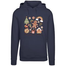 F4NT4STIC Damen Kapuzenpullover "Christmas Vibes Cozy Cute Winter", blau, Gr. XXL, Obermaterial: 65% Baumwolle, 35% Polyester, Pullover, Premium