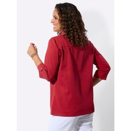 Casual Looks Damen Jeansbluse, rot, Gr. 38, unifarben, 100% Baumwolle, Blusen