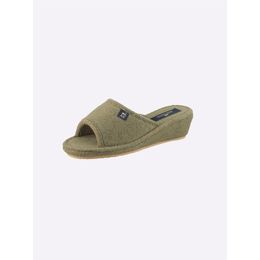 Casual Looks Damen Pantoffel, Gr. 38, gr&uuml;n, Schuhe