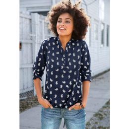 Inspirationen Damen Schlupfbluse, bunt, Gr. 50, bedruckt, gemustert, mehrfarbig, 100% Baumwolle, Blusen