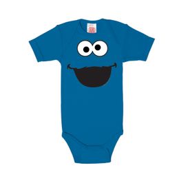 logoshirt Jungen Body, Gr. 86, blau, 100% Baumwolle, bedruckt, Bodys, mit witzigem Kr&uuml;melmonster-Print