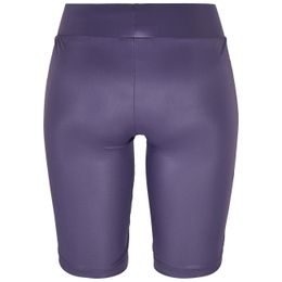 Urban Classics Herren Stoffhose "Urban Classics Damen Ladies Synthetic Leather Cycle Shorts", lila, Gr. XS, unifarben, 87% Polyester, 13% Elasthan,