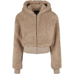 Urban Classics Damen Langmantel "Urban Classics Damen Ladies Short Oversized Sherpa Jacket"softtaupe, Gr. XXL, unifarben, 100% Polyester, M&auml;ntel