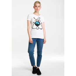 logoshirt Damen T-Shirt "Idefix - Faces - Asterix", wei&szlig;, Gr. L, bedruckt, 100% Baumwolle, Shirts, mit Retro-Print