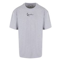 Karl Kani Herren Kurzarmshirt "Karl Kani Herren KKMQ22001GRY SMALL SIGNATURE TEE GRY", grau, Gr. XS, unifarben, 95% Baumwolle, 5% Viskose, Shirts