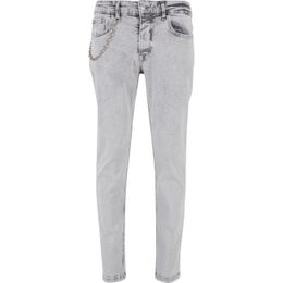 2Y Premium Herren Bequeme Jeans "2Y Premium Herren 2Y Tapered Fit Jeans", grau, Gr. 32, unifarben, 97% Baumwolle, 3% Elasthan, Jeans