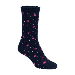 LIEBLINGSST&Uuml;CK LIEBLINGSST&Uuml;CK Damen Langsocken "Lovely Socks "DorothyEP" aus Baumwollmix", Gr. 35490, navy, Baumwolle, Elasthan, Polyamid, Socken, mit