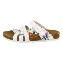 Lico Damen Pantolette "Pantolette Bioline Klecks", Gr. 36, wei&szlig;, Synthetik, Schuhe