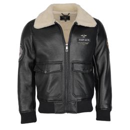 Top Gun Herren Lederjacke "TG20213035", schwarz, Gr. XL, Obermaterial: 90% Polyester, 10% Polyurethan ; Innenmaterial: 100% Polyester, Jacken