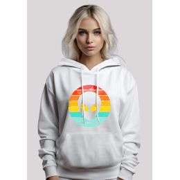 F4NT4STIC Damen Kapuzenpullover "Alien Retro Sonnenuntergang", wei&szlig;, Gr. L, Obermaterial: 65% Baumwolle, 35% Polyester, Pullover, Premium Qualit&auml;t