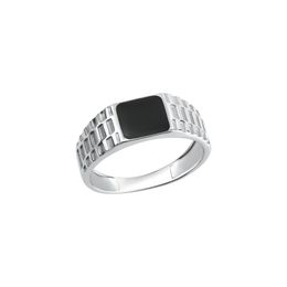 Vivance Damen Fingerring "925/- Sterling Silber rhodiniert Lack schwarz", 019 (60,0), Silber 925 (Sterlingsilber), wei&szlig;, Silber 925 (Sterlingsilber),