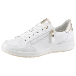 Ara Damen Sneaker "ROMA", Gr. 3, wei&szlig;, Glattleder, kontrastfarbene Details, metallic, Schuhe, Freizeitschuh, Komfortschuh in Bequemweite H (= sehr