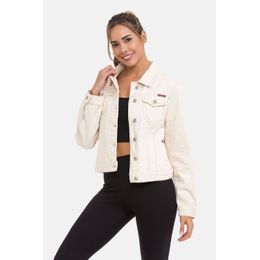 Cipo & Baxx CIPO & BAXX Damen Jeansjacke "Jeansjacke", beige, Gr. L, unifarben, Stoff, 100% Baumwolle, Jacken, Mit praktischen Brusttaschen, WJ212