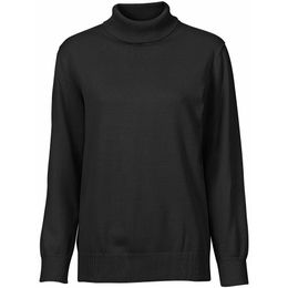 Casual Looks Damen Rollkragenpullover "Pullover", schwarz, Gr. 36, unifarben, 100% Baumwolle, Pullover