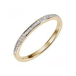 Firetti Damen Goldring "Schmuck Geschenk Gold 585, funkelnd, ca.1,90 mm breit, massiv", 56, 0,11 SI = kleine Einschl&uuml;sse, Diamanten Gelbgold 585,