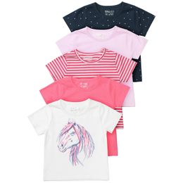 STACCATO M&auml;dchen T-Shirt "Pferd", wei&szlig;, Gr. 92, Oberstoff: 100% Baumwolle., Shirts, 5-er Set