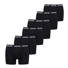 Levi's LEVI'S Herren Boxershorts "LEVIS MEN REPEAT LOGO BOXER BRIEF 6P ECOM", Gr. S, schwarz, Obermaterial: 95% Baumwolle, 5% Elasthan, Unterhosen