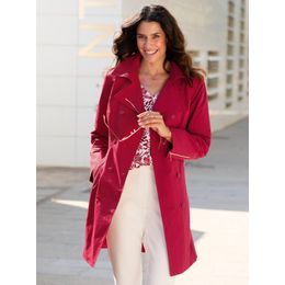 Inspirationen Damen Trenchcoat, rot, Gr. 38, unifarben, unifarben mit Farbeinsatz, unifarben mit Farbeins&auml;tzen, 64% Baumwolle, 36% Polyamid, M&auml;ntel