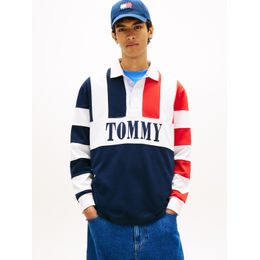 Tommy Jeans Herren Langarm-Poloshirt "TJM RELAXED FIT ARCHIVE RUGBY", bunt, Gr. XL, gestreift, Jersey, Obermaterial: 100% Baumwolle, Shirts, Relaxed