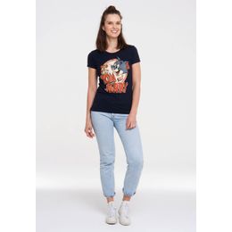 logoshirt Damen T-Shirt "Tom & Jerry", blau, Gr. S, bedruckt, 100% Baumwolle, Shirts, mit lizenziertem Design