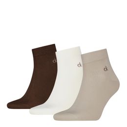 Kurzsocken Calvin Klein "CK MEN QUARTER", Herren, Gr. 39-42, beige, braun, Baumwollmischung, normal, Socken, Rippenb&uuml;ndchen, Cotton-Mix, elastisch