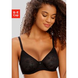 Damen T-Shirt-BH, NUANCE BY LASCANA, Gr. 100, schwarz, Spitze, Obermaterial: 80% Polyamid, 20% Elasthan, BHs, mit B&uuml;gel, mit nahtlosen Cups aus